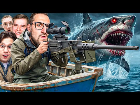 ПУЛЕМЕТ VS 100000 АКУЛ! ТАКОЙ РЫБАЛКИ ТЫ ЕЩЕ НЕ ВИДЕЛ! УДОЧКИ НЕТ но ЕСТЬ ОРУЖИЕ! (FISH HUNTERS)