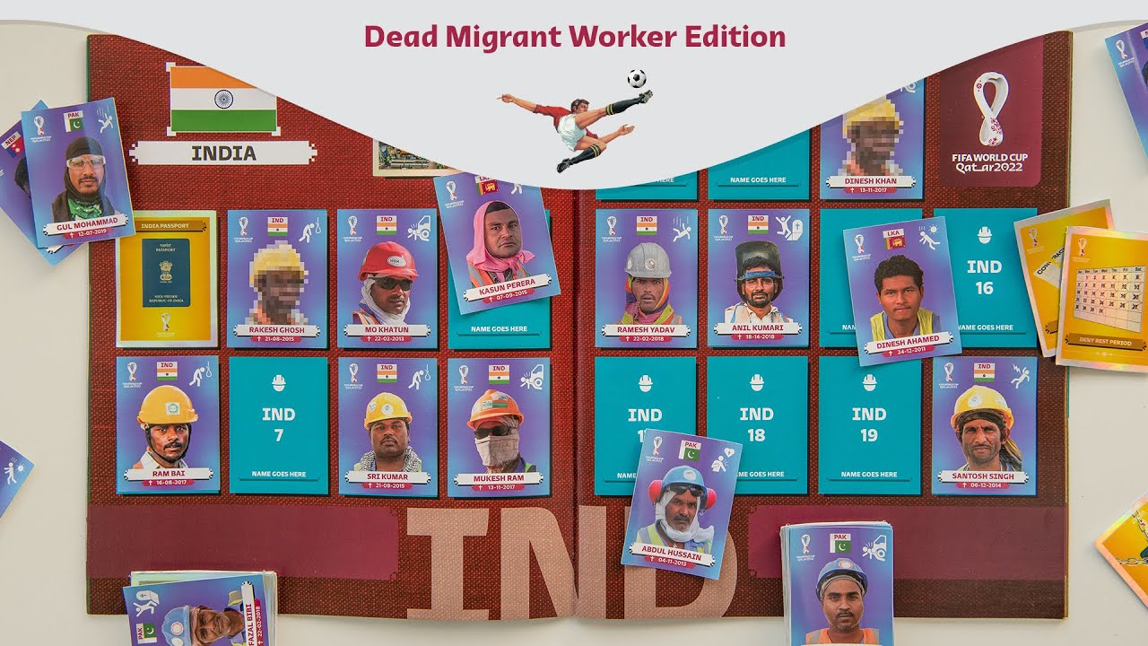 Qatar Human Rights Sticker Album 2022 - Dead Migrant Worker edition ...