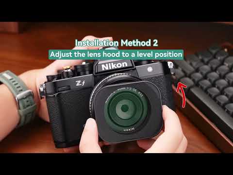 Haoge 58mm Square Metal Screw-in Lens Hood and Metal Cap Ar