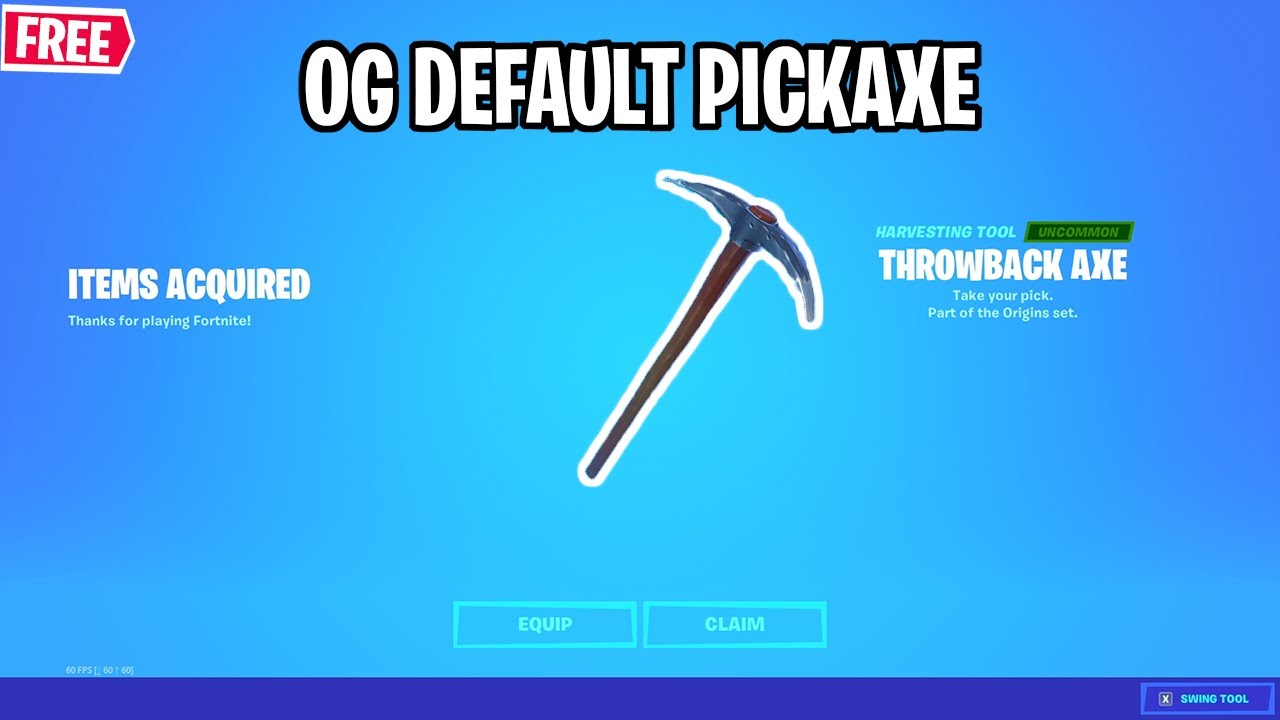 HOW TO GET DEFAULT OG PICKAXE in FORTNITE - YouTube