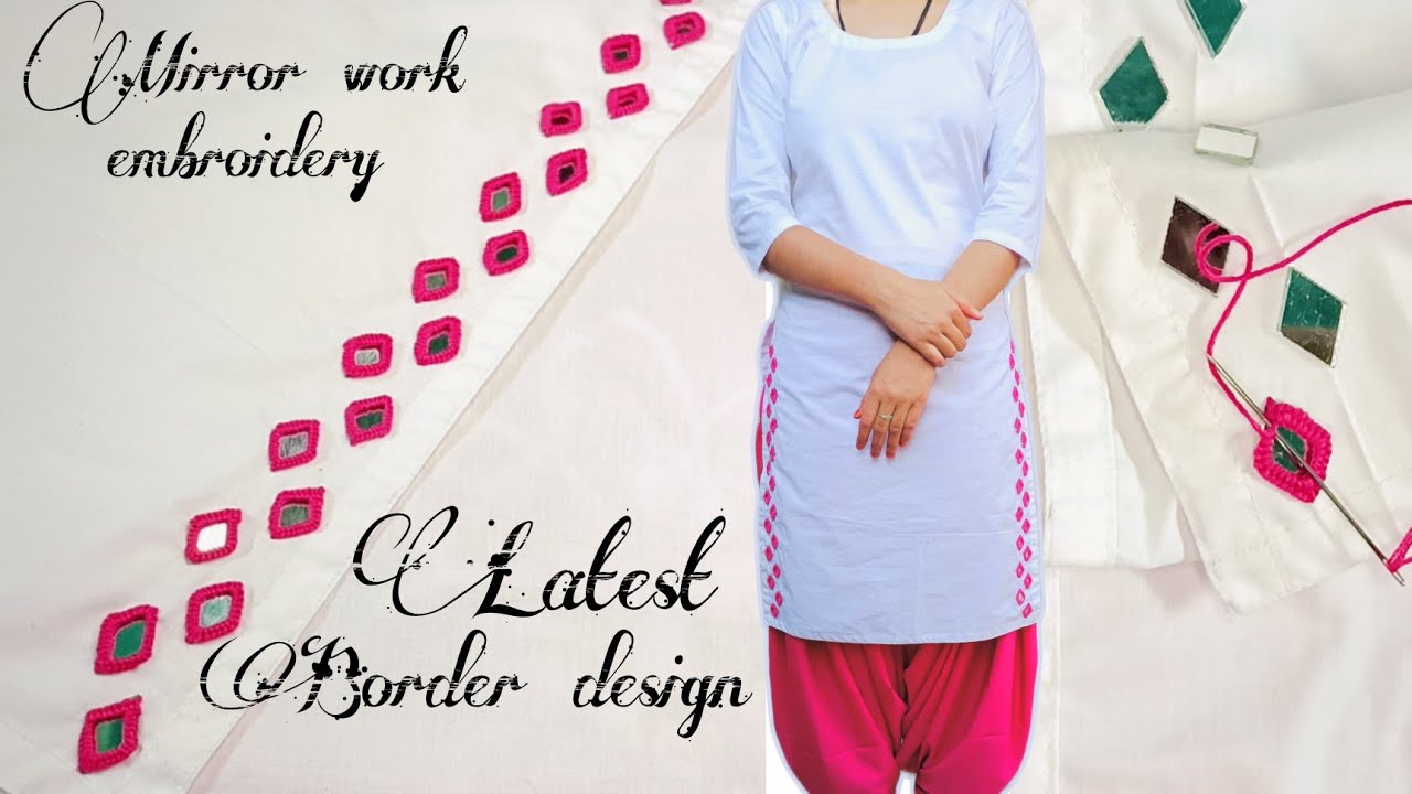 Latest Mirror Work Border Design For Salwar Suit| Mirror Work Border ...