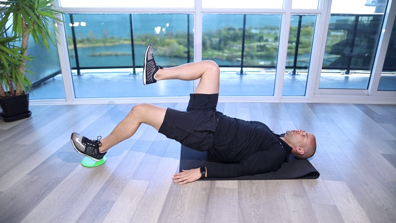 Slider Single Leg Hamstring Curl - YouTube