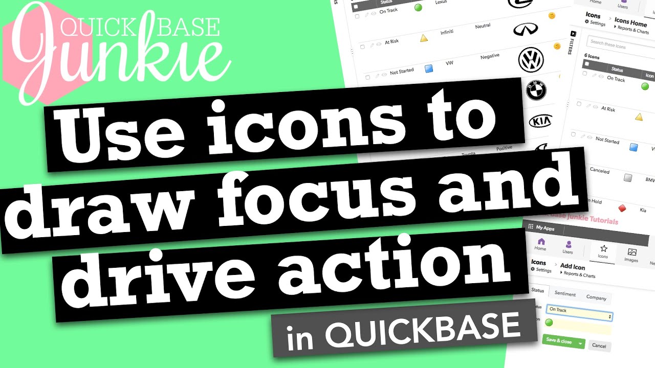 Use icons to draw focus and drive action in #Quickbase - YouTube