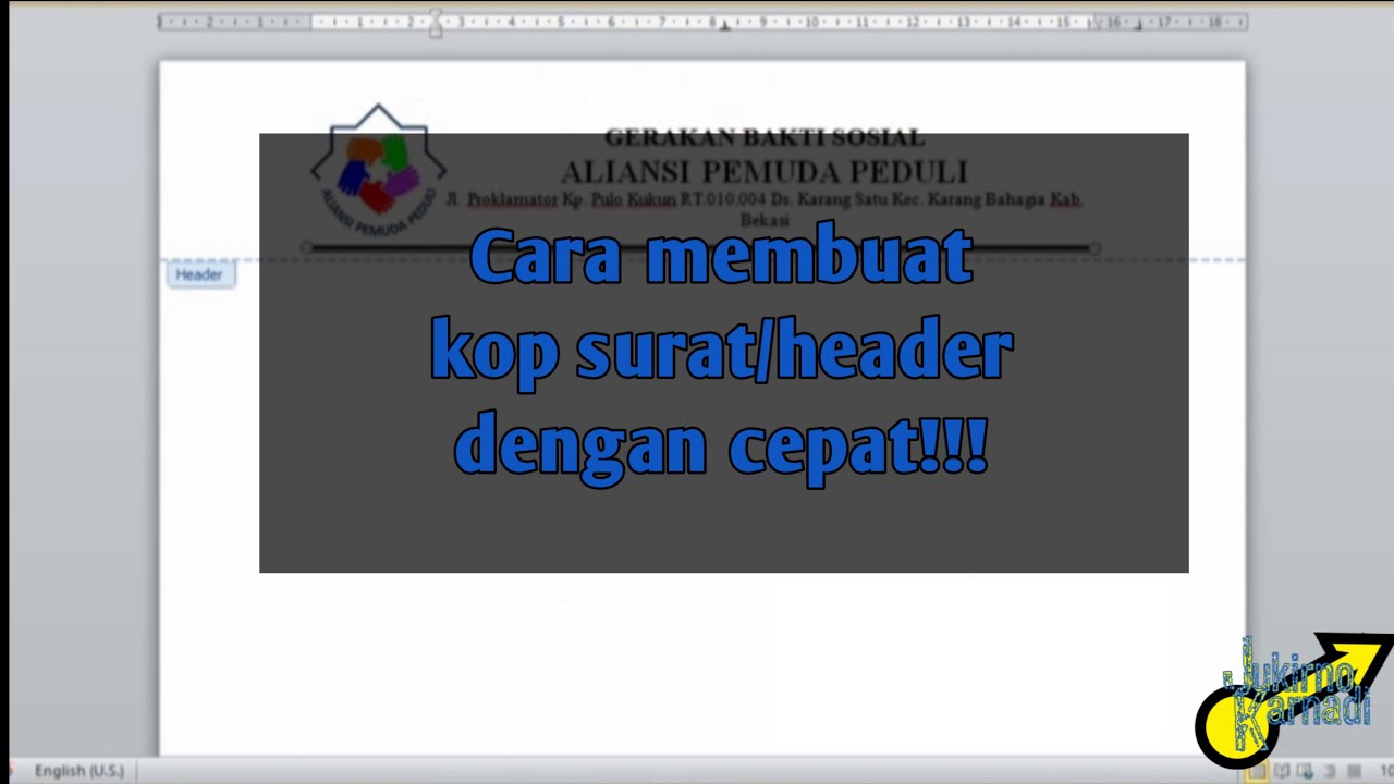 Tutorial #2 Membuat Kop Surat/Header Dengan Cepat - YouTube