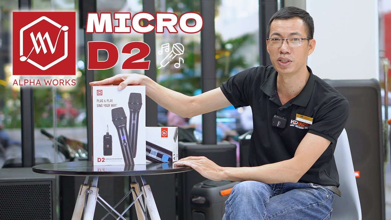 Micro Không Dây Alpha Works D2, Chống hú, Độ nhạy cao, Bluetooth, AUX 3 ...