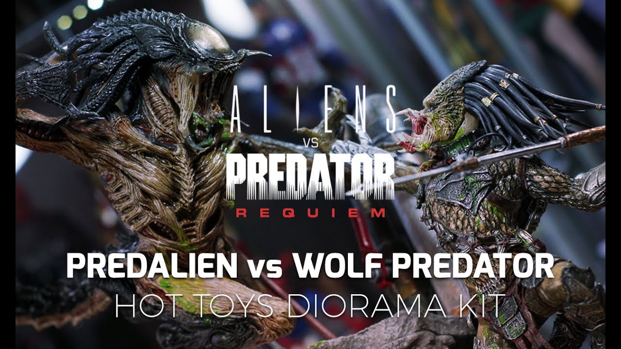Hot Toys AVPR Predalien VS Wolf Predator Diorama Kit Unboxing Assembly - YouTube