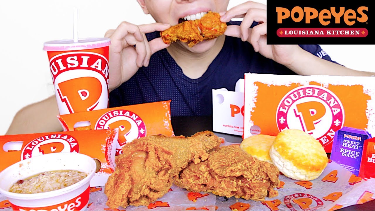 ASMR POPEYES FRIED CHICKEN FEAST | Extreme Crunch, Lip Smacking ...
