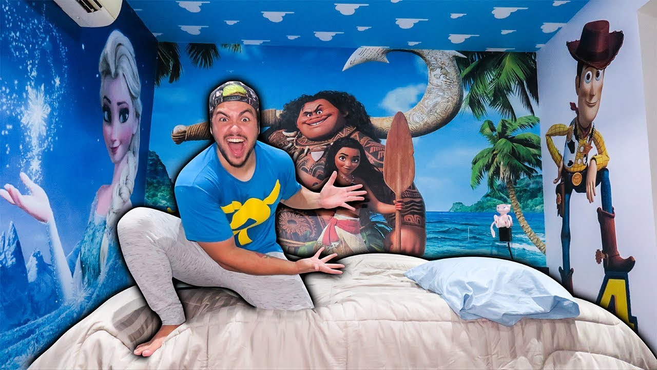 TRANSFORMAÇÃO DO MEU NOVO QUARTO NA NETOLAND (PAREDE COM DESENHOS DA ...