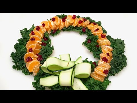 How to Make an Edible Christmas Wreath / Clementine & Cranberry Healthy Snack