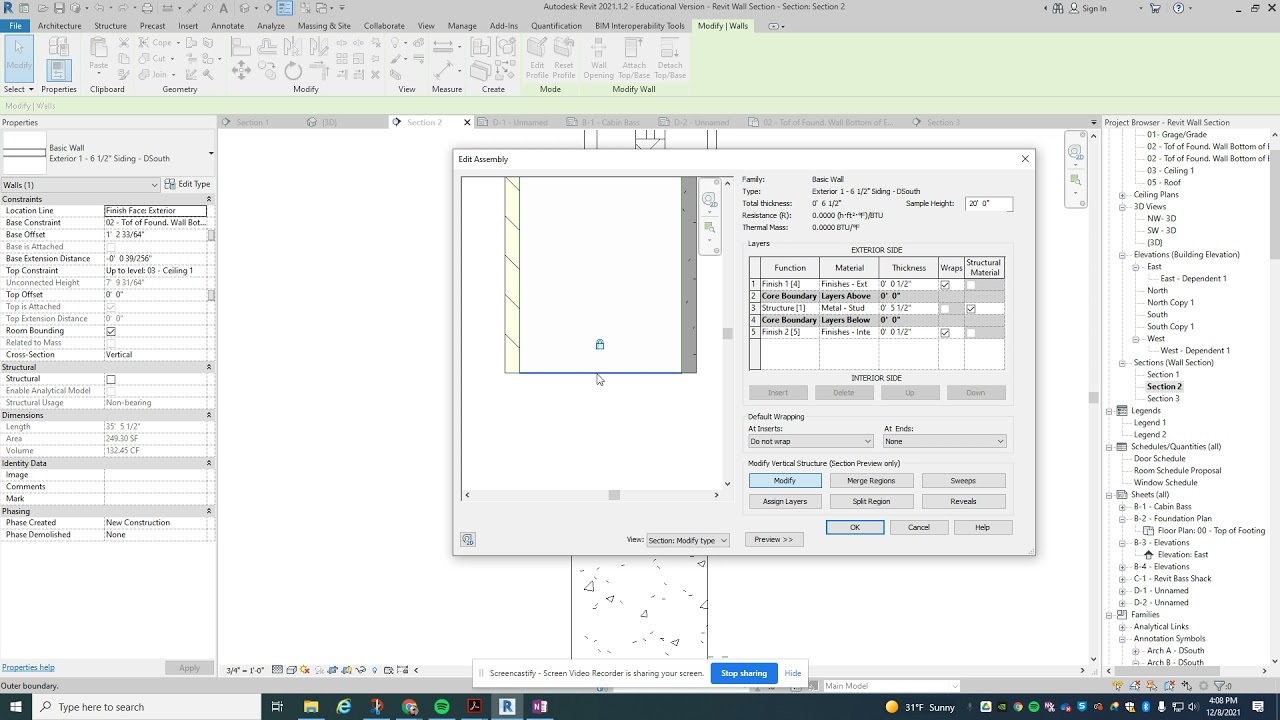 #2 Wall Section Revit Floor System & Unlock Walls - YouTube