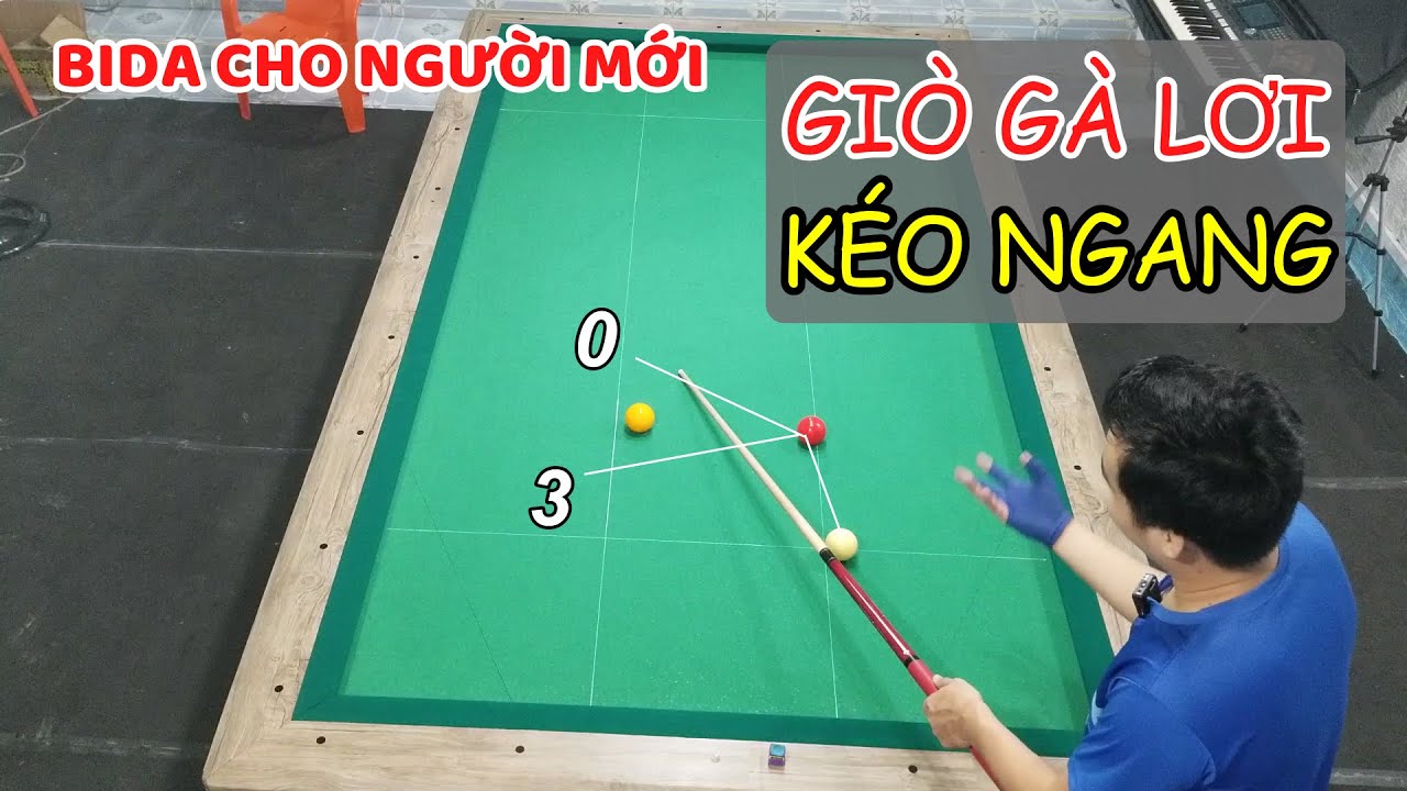Hướng dẫn canh GIÒ GÀ LƠI – Cách kéo ngang bida | Bida sơ cấp, bida căn ...