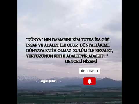 Genceli Nizami' den Hikmetli sözler