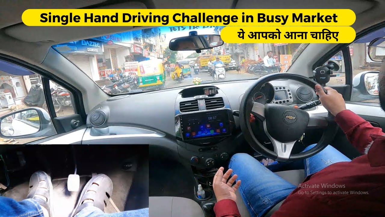 Single Hand Driving Challenge in Busy Market | Single Hand Driving Tips ...