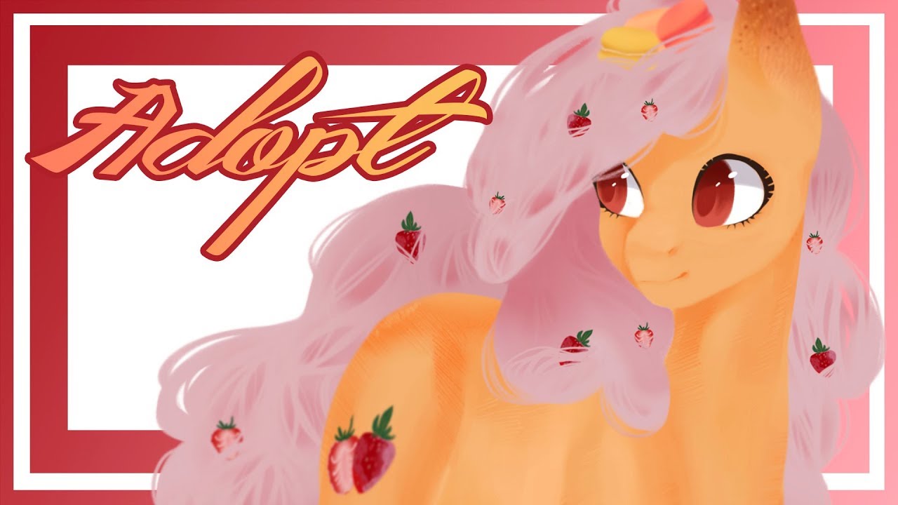 MLP Speedpaint 】 🍓 Sweet pony 🍓 'ADOPT' Photoshop - YouTube