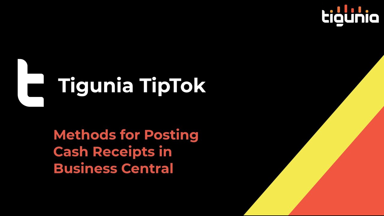 Posting Cash Receipts In Business Central Tigunia TipTok YouTube Posting Cash Receipts In Business Central Tigunia TipTok YouTube