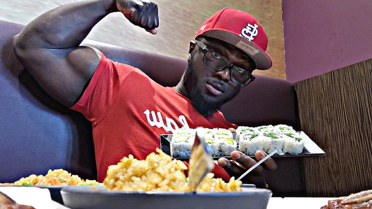 Bodybuilder Goes to all you can eat SUSHI BUFFET - YouTube