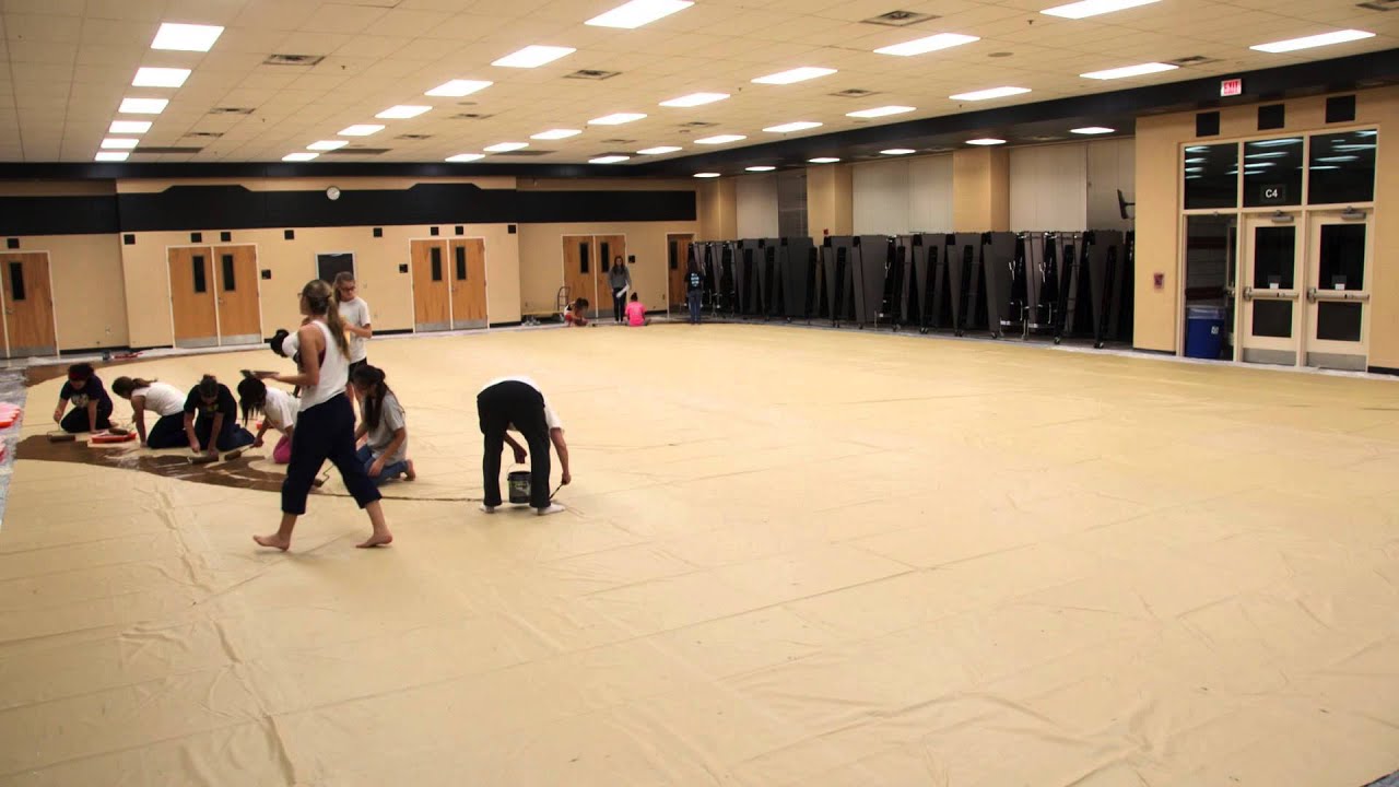2014 Winter Guard Floor Painting Day 1 - YouTube