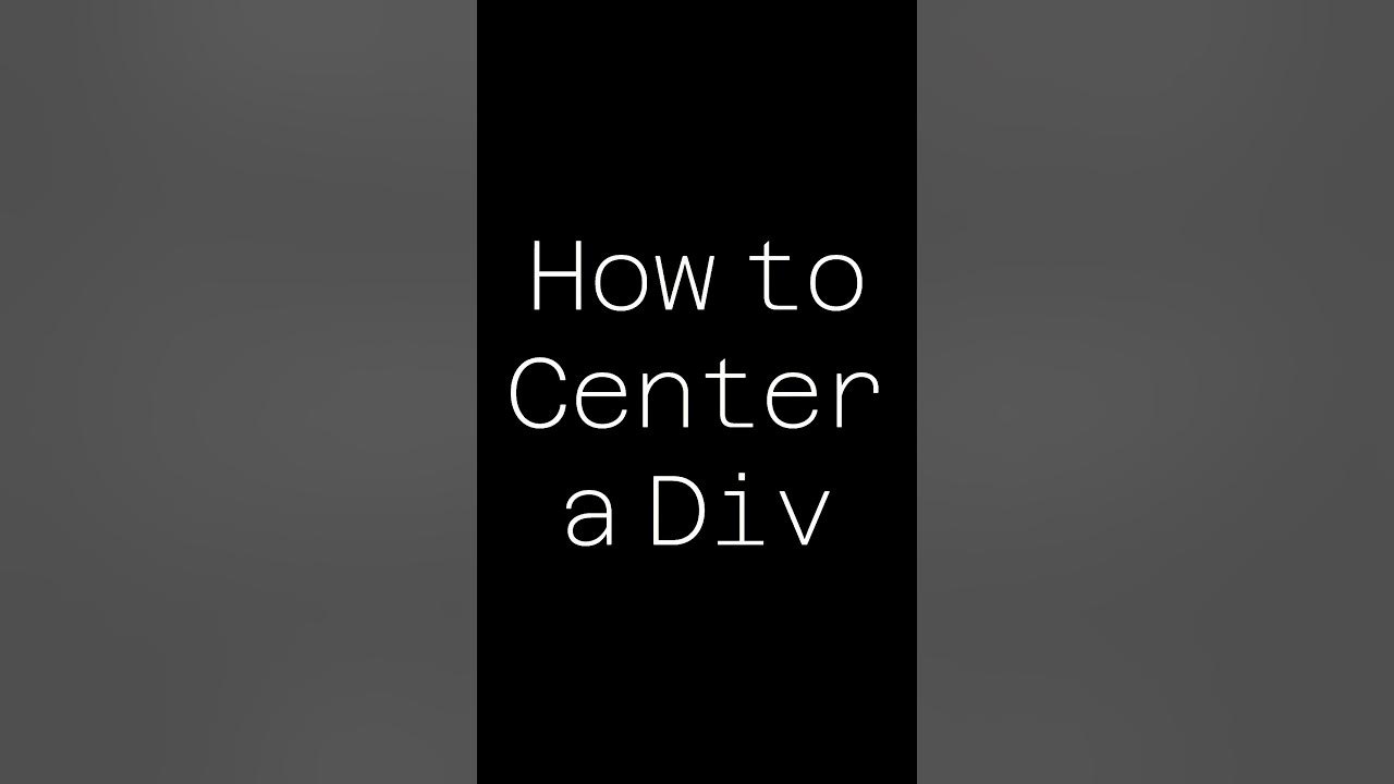 How to Center a Div with Position Absolute #html5 #htmlcss #css3 #interviewquestions # ...