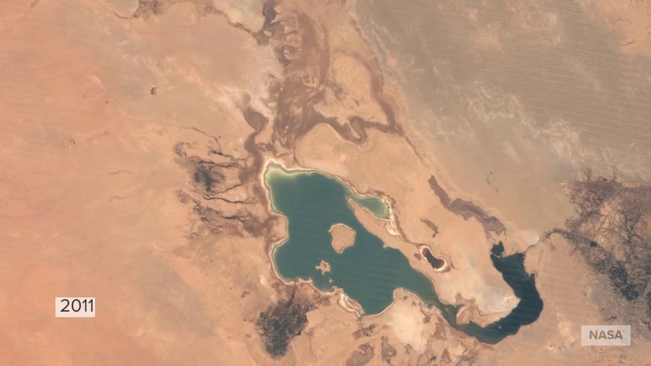 Lake Razaza: satellite images show changes to Iraq lake size over time ...