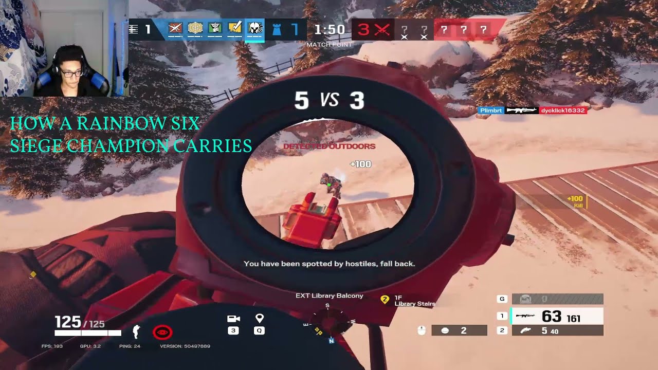 HOW A RAINBOW SIX SIEGE CHAMP CARRIES - YouTube