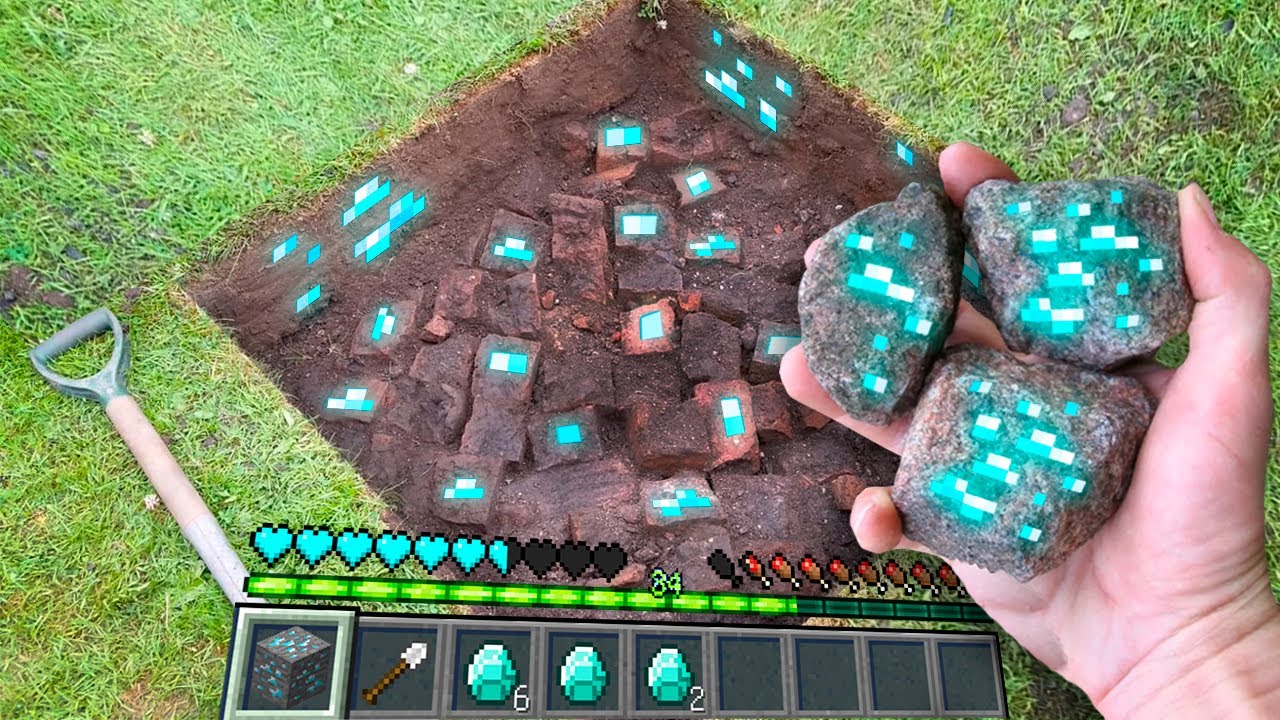 Minecraft in Real Life SECRET DIAMOND TREASURES in Realistic Minecraft ...