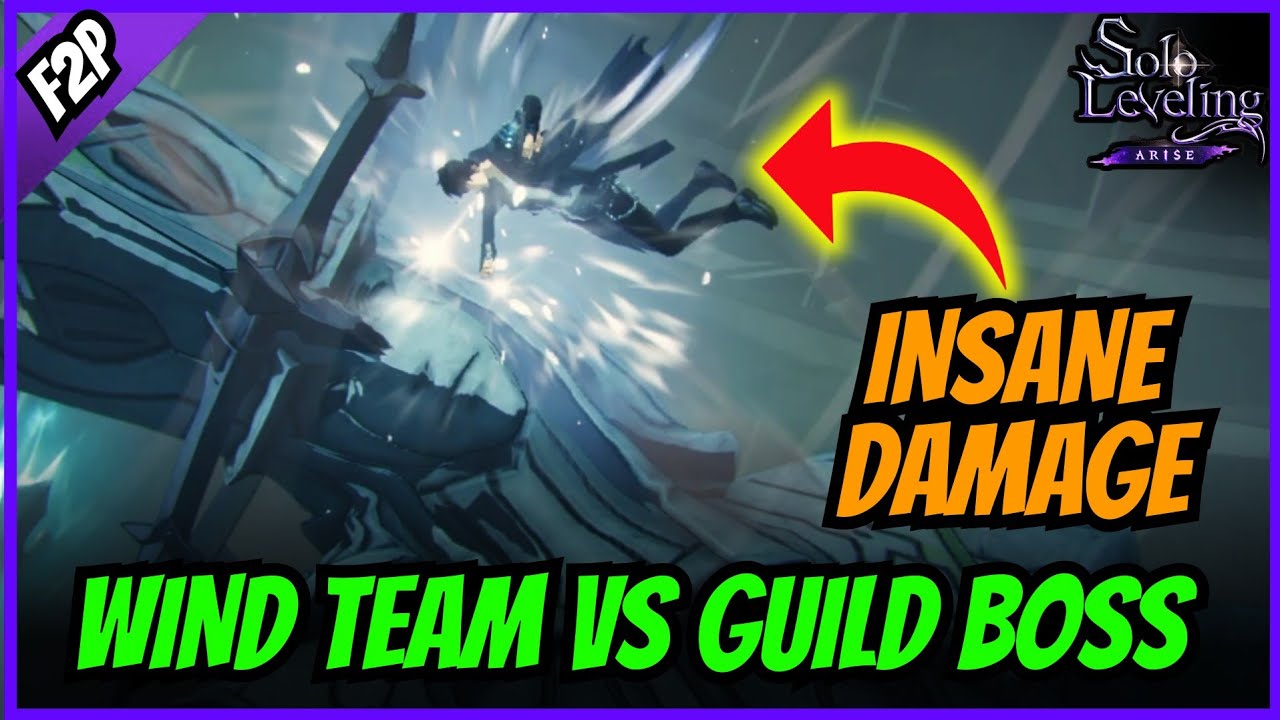 BEST Wind Team vs GIANT STATUE (Guild Boss) | Sung Jinwoo + Goto Ryuji ...