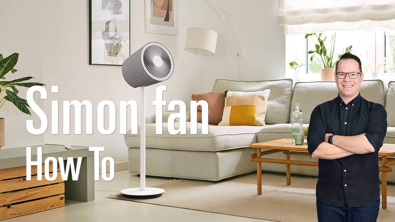 Simon fan: pair your remote control / remove the textile cover - YouTube