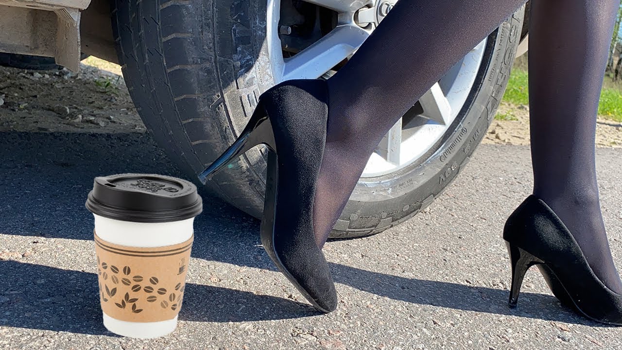 car stuck girl - girl crush car vs crushing things with car - YouTube