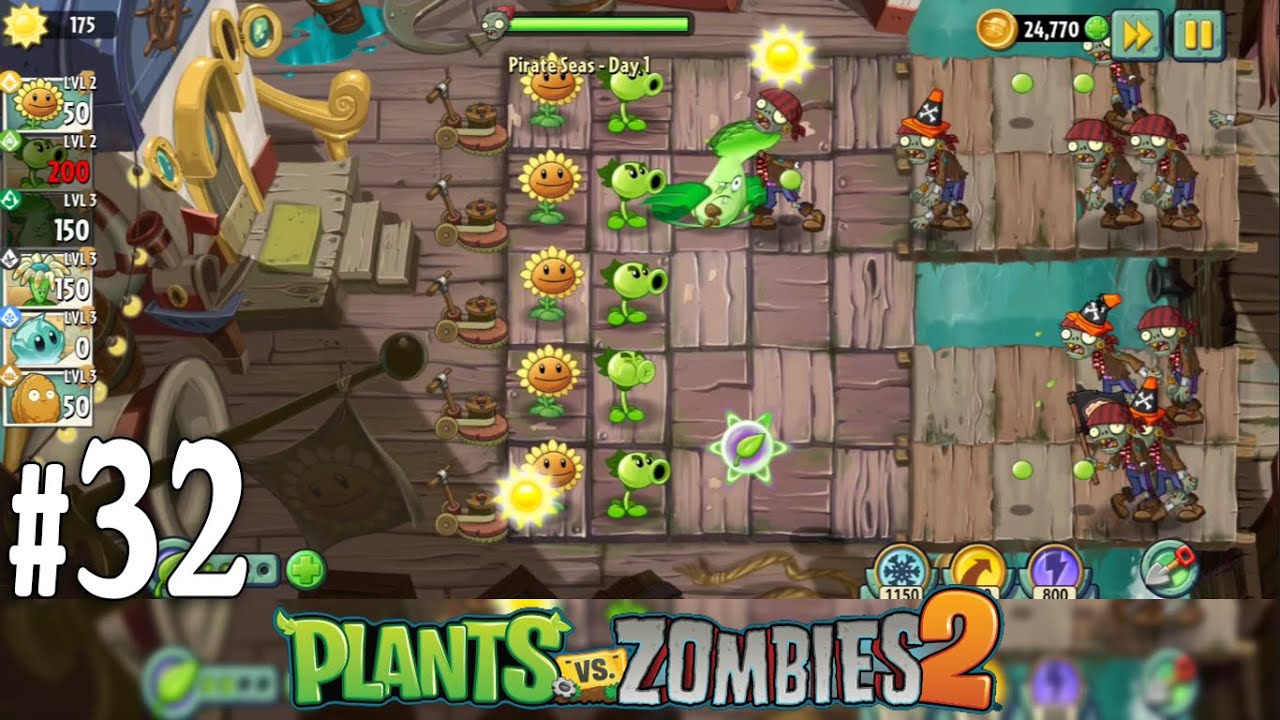 Plants vs Zombies 2 || Pirate Seas || Day 1 || PVZ2 gameplay ...