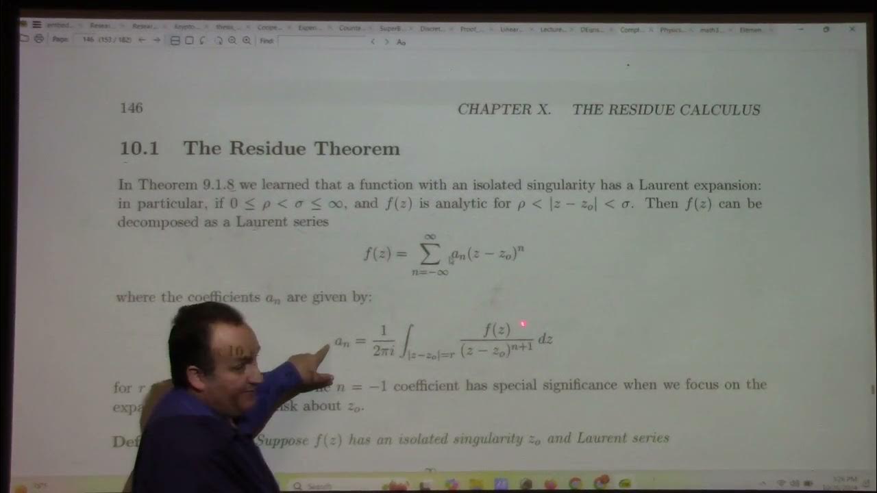 Complex: factor thm for singularities, meromorphic functions, residue calc. begins, 10-31-24 ...