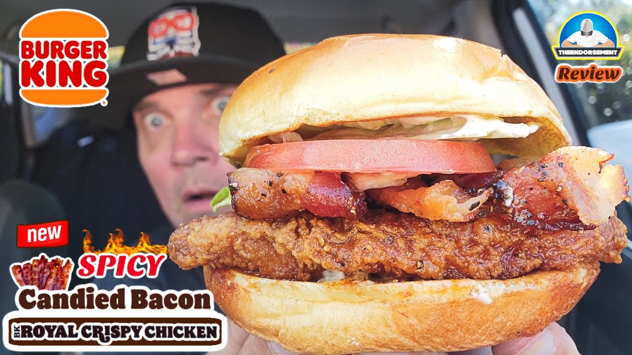 Burger King Candied Bacon Spicy Royal Crispy Chicken Sandwich Review!🌶️ ...