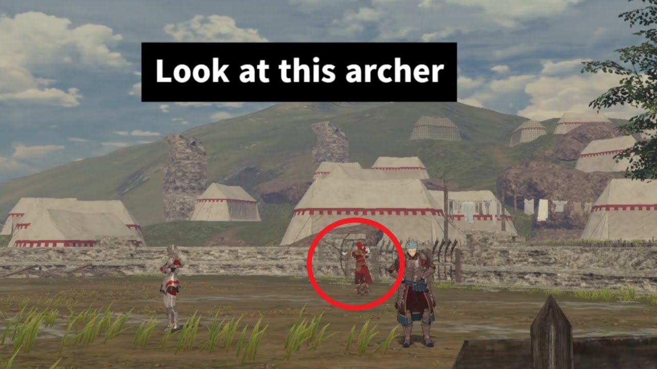 Observing the archer at the training grounds in Fire Emblem Warriors ...