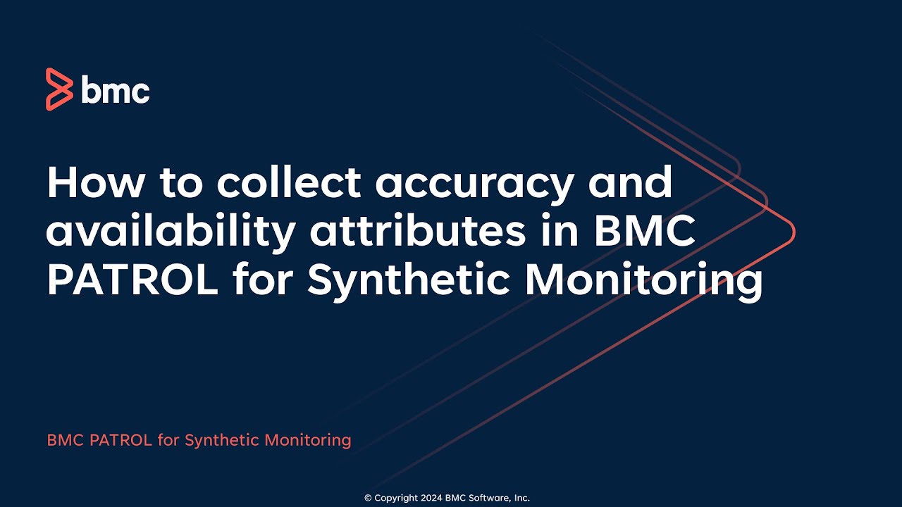 How to collect attributes in BMC PATROL for Synthetic Monitoring - YouTube