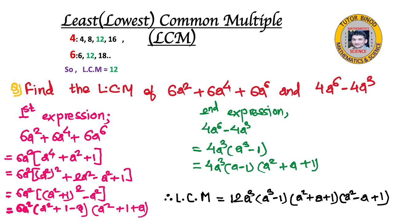 L.C.M of an Algebraic Expression with Examples - YouTube