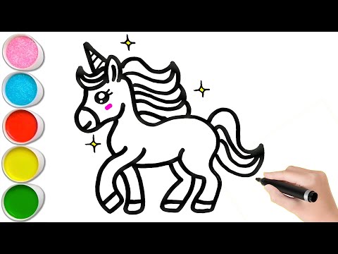 Kolay Unicorn Çizimi, Sevimli Unicorn Çizimi, Unicorn Nasıl Çizilir, Sevimli Resim Çizim Ve Boyama