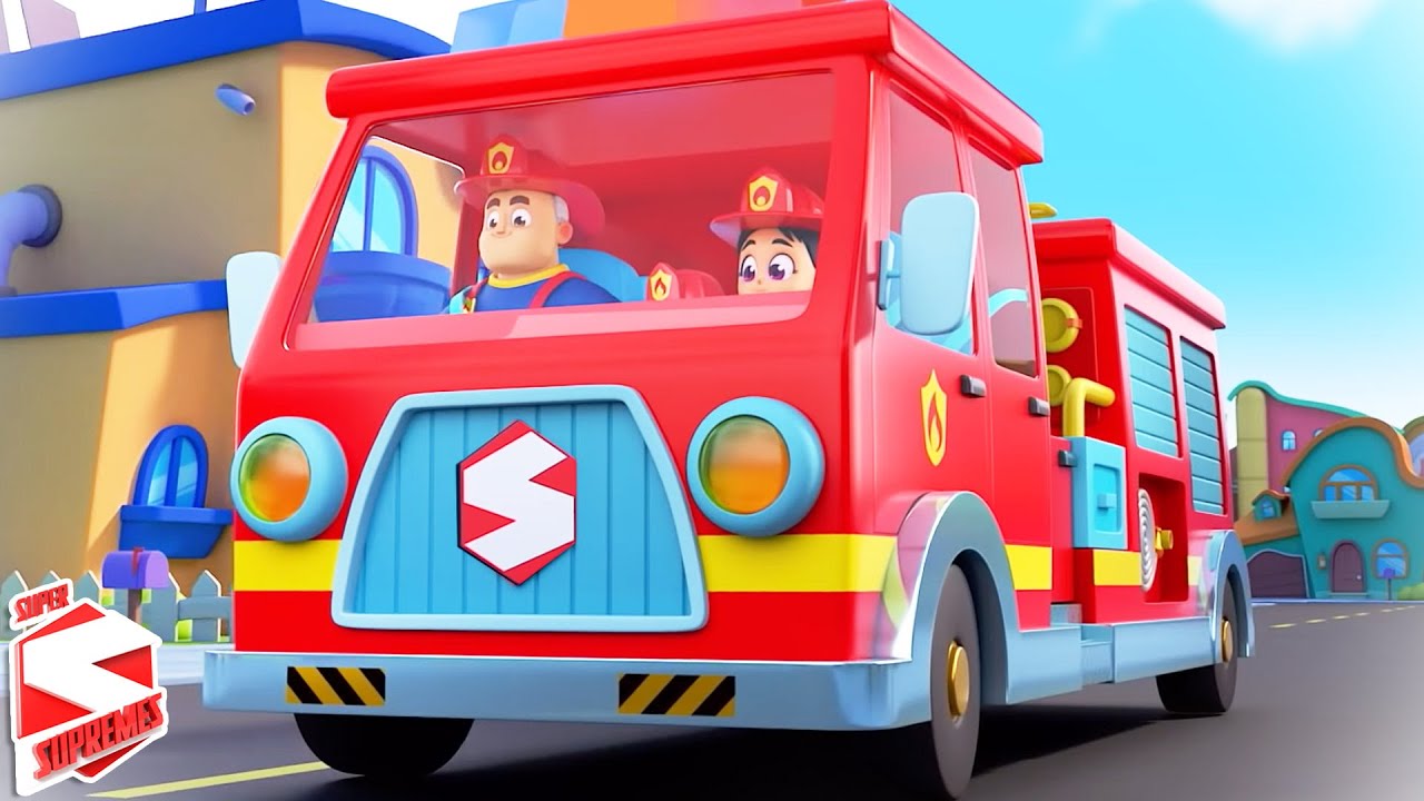 The Big Red Firetrucks Vehicle Song and Nursery Rhyme For Kids - YouTube