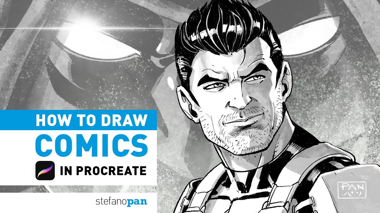 How to draw Comics - Marcus Allen closeup in Procreate - YouTube