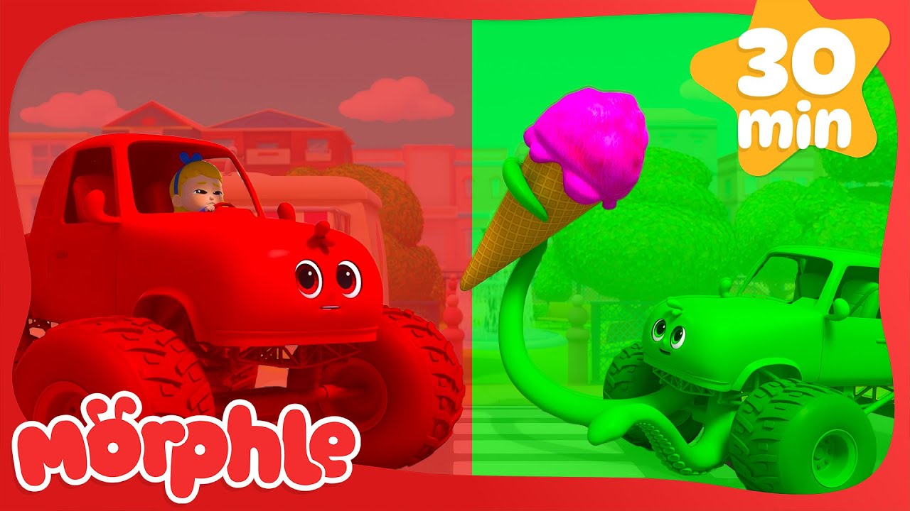 Give the Red Morphle Monster Truck their Pink Ice Cream Cone! | Morphle ...
