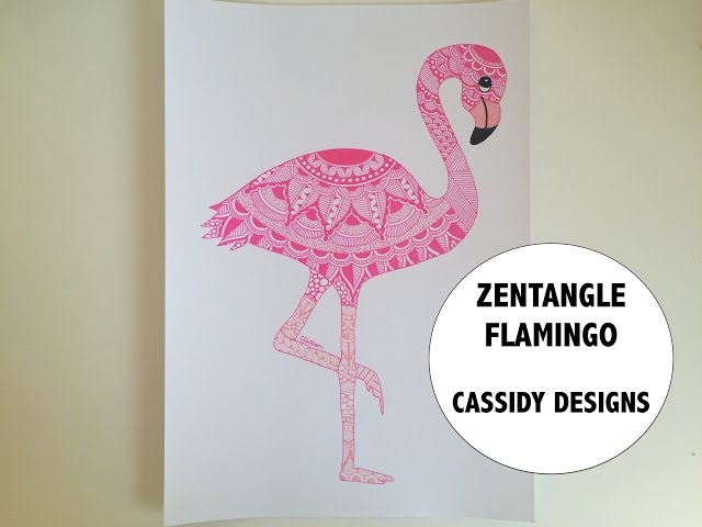 Pink Flamingo Zentangle
