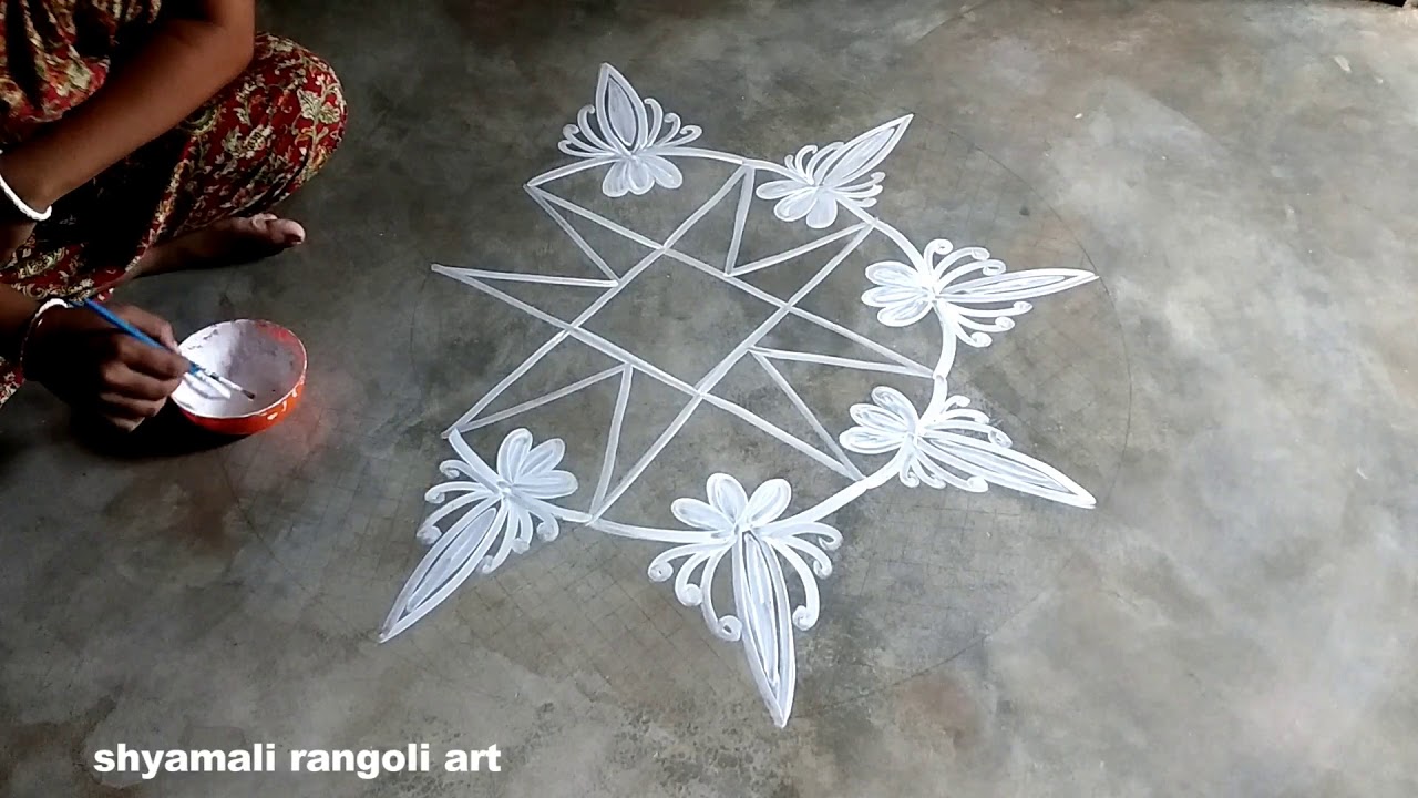 bengali alpona designs for laxmi puja//rangoli designs for diwali 2018 ...