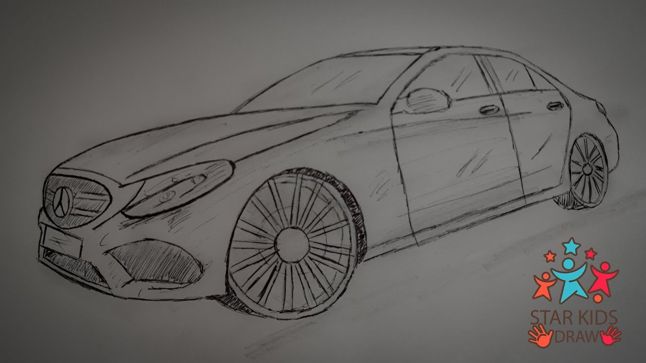 How to Draw Mercedes Benz C-Class - YouTube