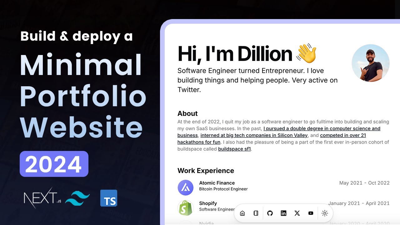 Build A Portfolio Website With Next Js Tailwindcss And Framer Motion Youtube