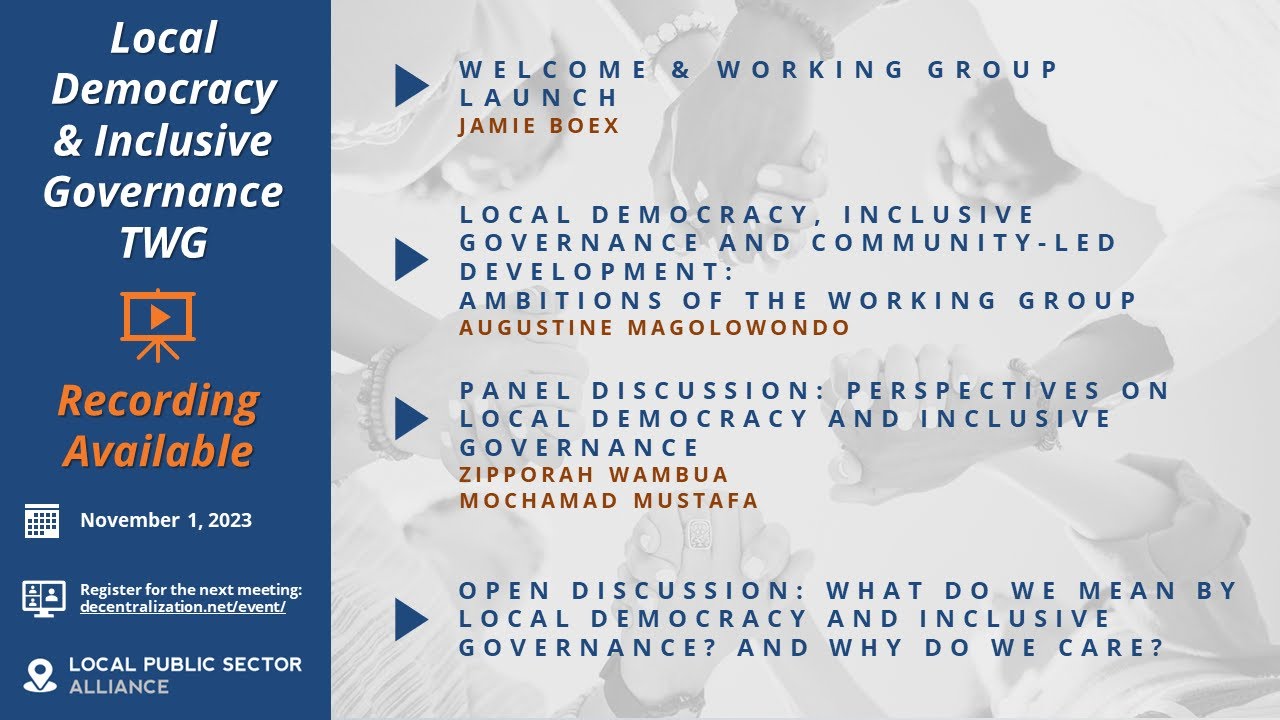 Local Democracy & Inclusive Governance Thematic Working Group - Open ...