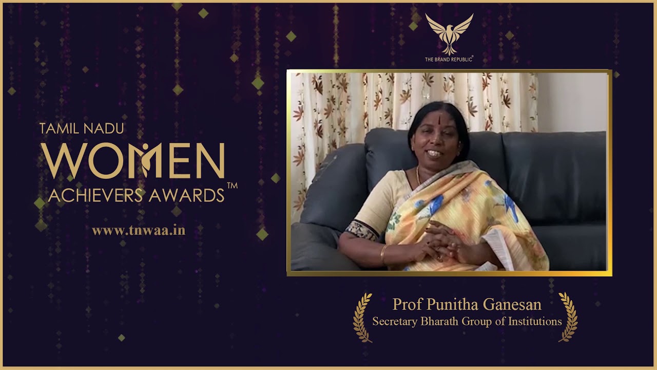 Punitha Ganesan about highly regarded Tamil Nadu Women Achievers Awards ...