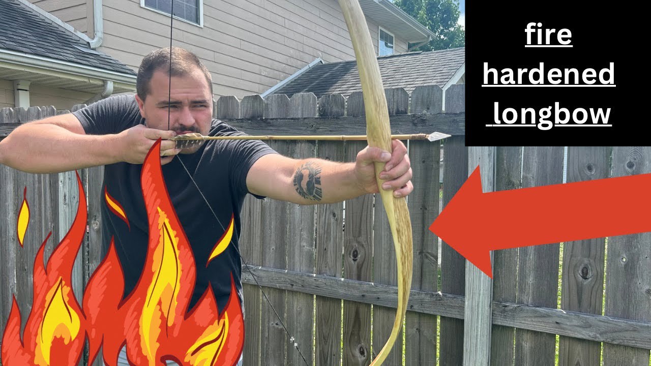 From Tree to Tool: Crafting a Fire-Hardened Sweet Gum Bow! [no talking ...