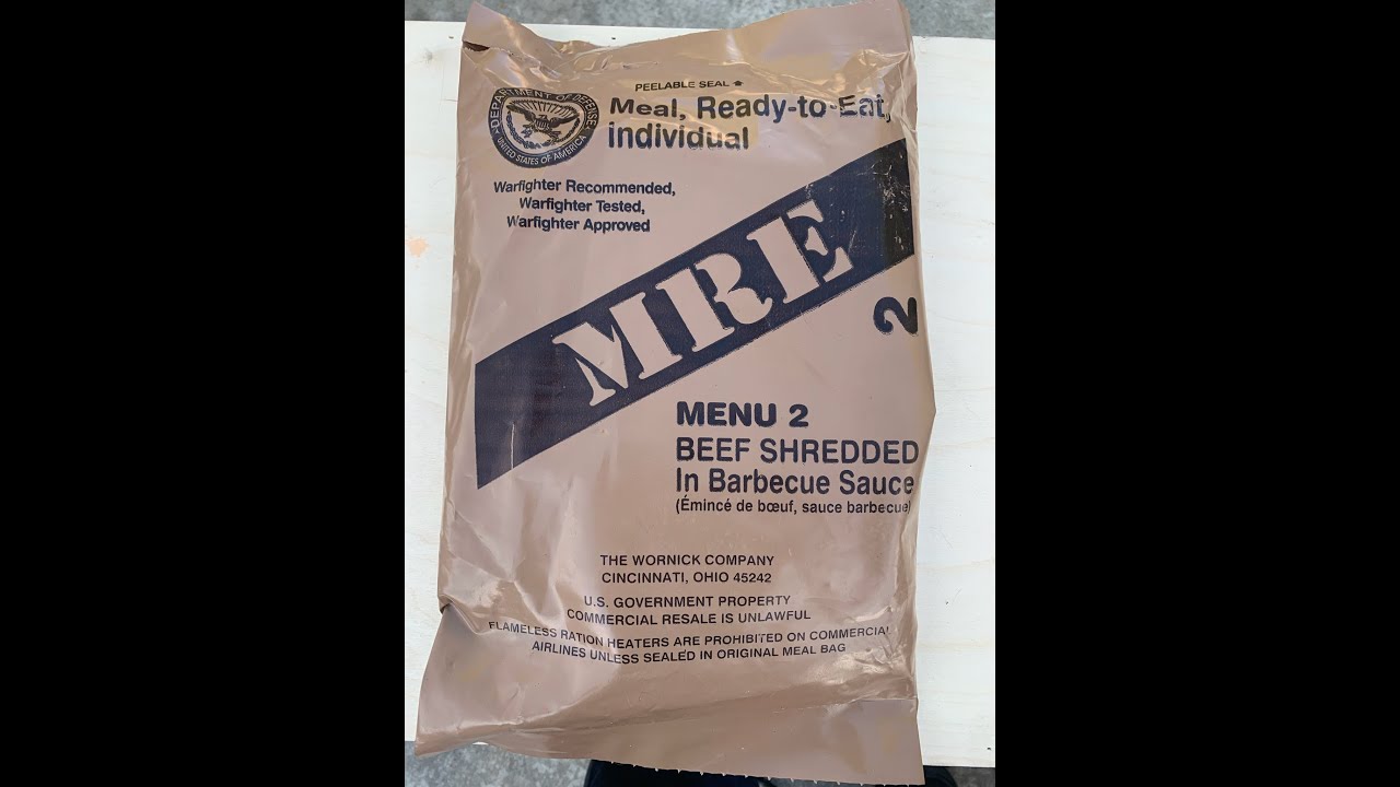 MRE Meal Ready to Eat Review Beef Shredded with BBQ Sauce - YouTube