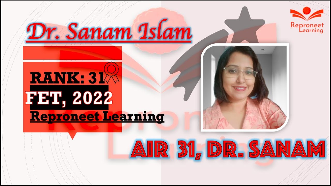 Dr. Sanam Islam, Rank 31, FET 2022 (OBG) - YouTube