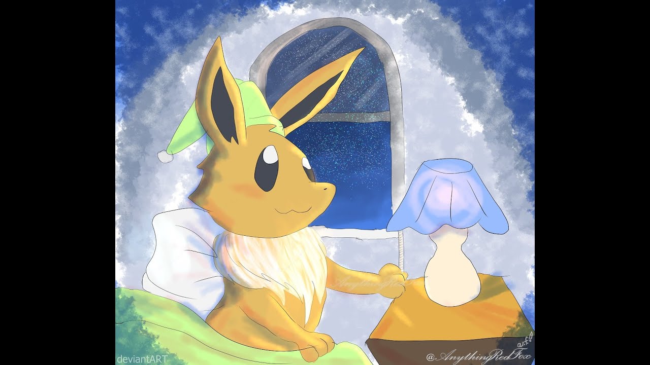 Drawing a Request of Eevee in a Nightcap, About to Sleep! [Eevee ...
