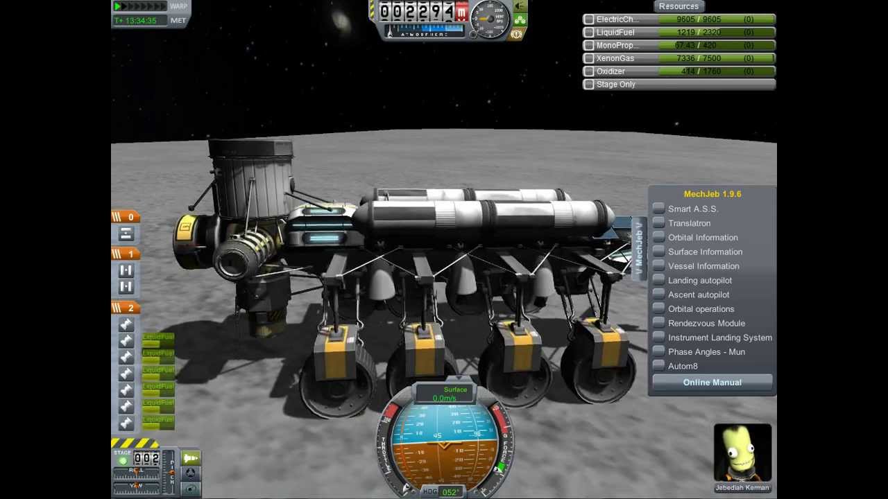 kerbal space program big wheel rover on the mun! - YouTube