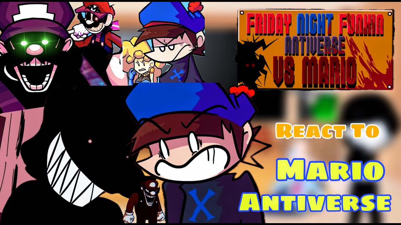 Antiverse: VS MARIO V1 || Fnf React To MX, Speedrunner Mario, Faceless ...